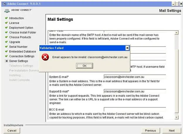 Email Appears To Be Invalid Validation Error 